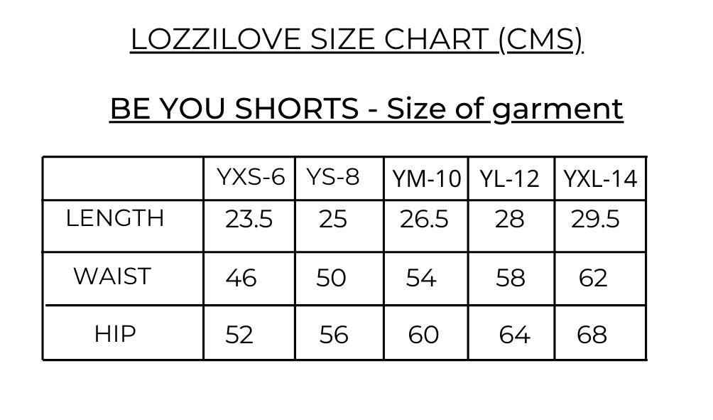 BE YOU Shorts - Black – Lozzilove
