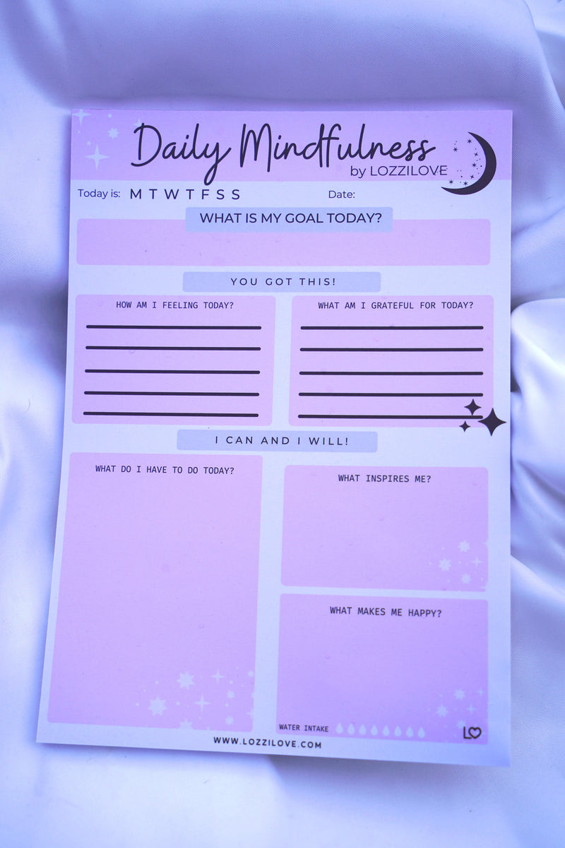 Daily Mindfulness Notepad – Lozzilove